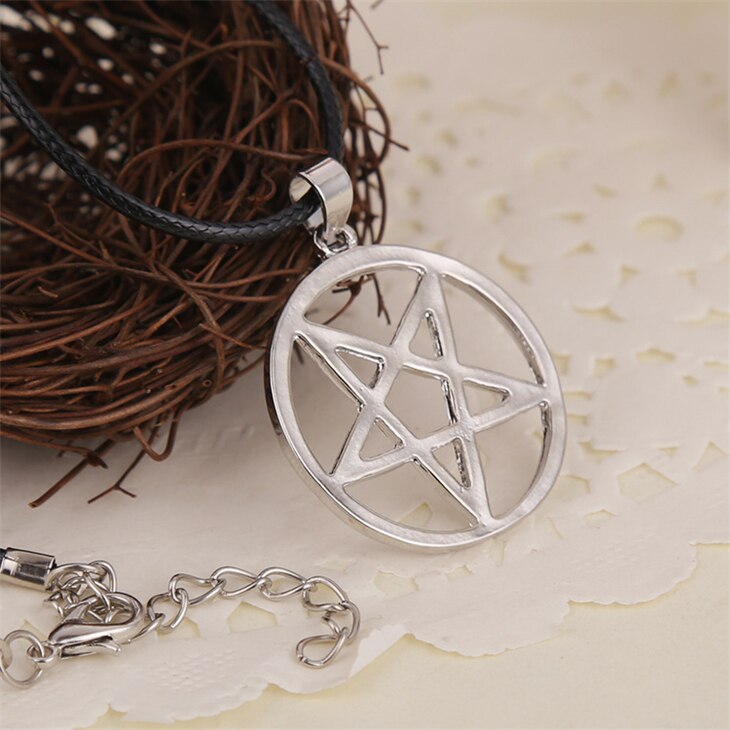 Black Butler Necklace Pentacle Pentagram Pendant Lucifer Satan Logo Si