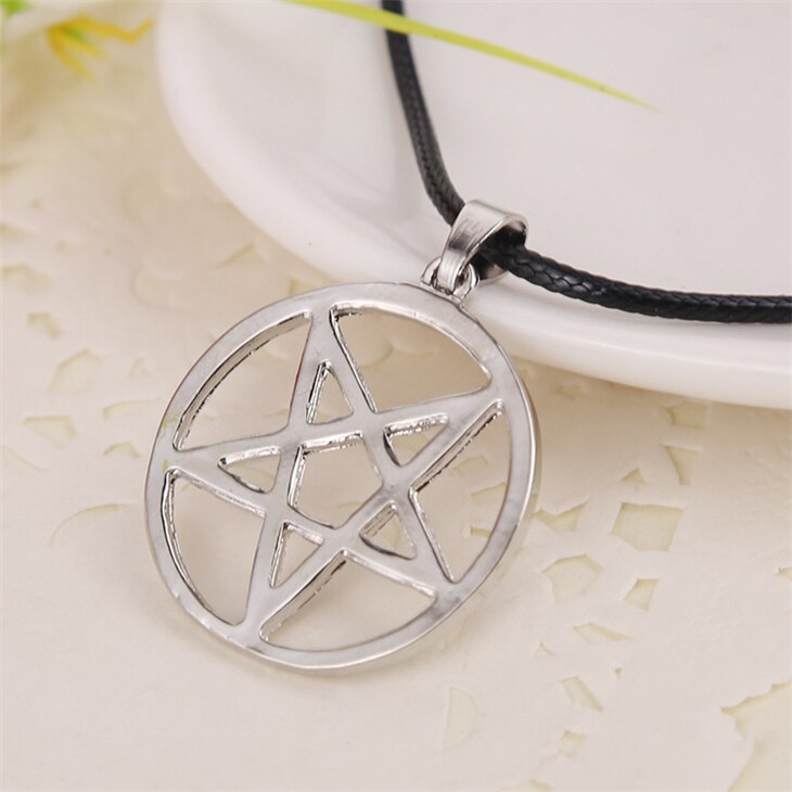 Black Butler Necklace Pentacle Pentagram Pendant Lucifer Satan Logo Si